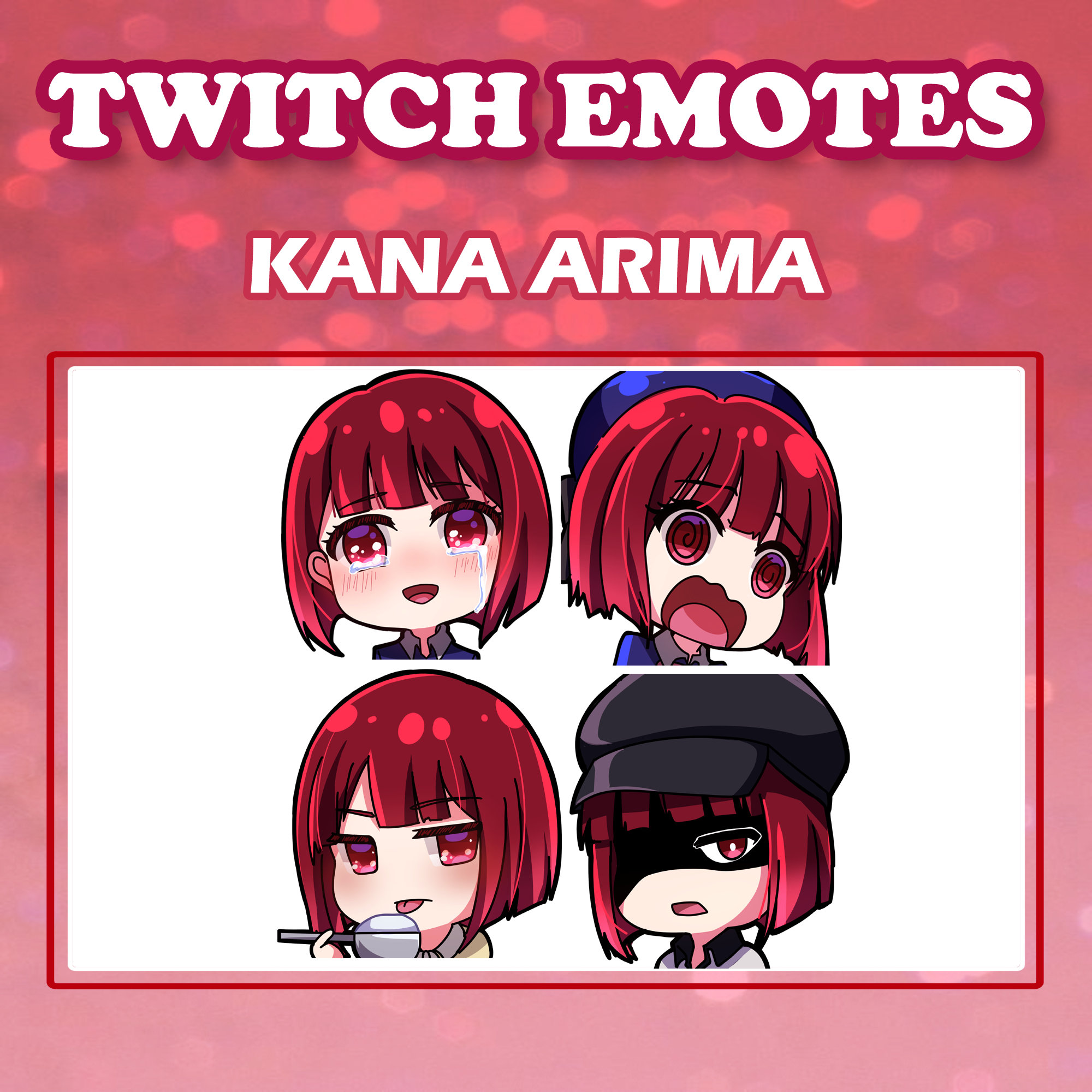 Cute Chibi Anime Kana Arima From Oshi No Ko Emote Digital Sticker From ...