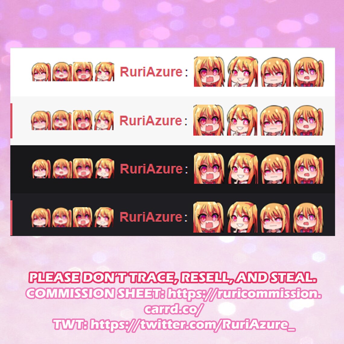 Cute Anime Girl Ruby Hoshino Idol Emotes Oshino Ko Digital Sticker Pack ...