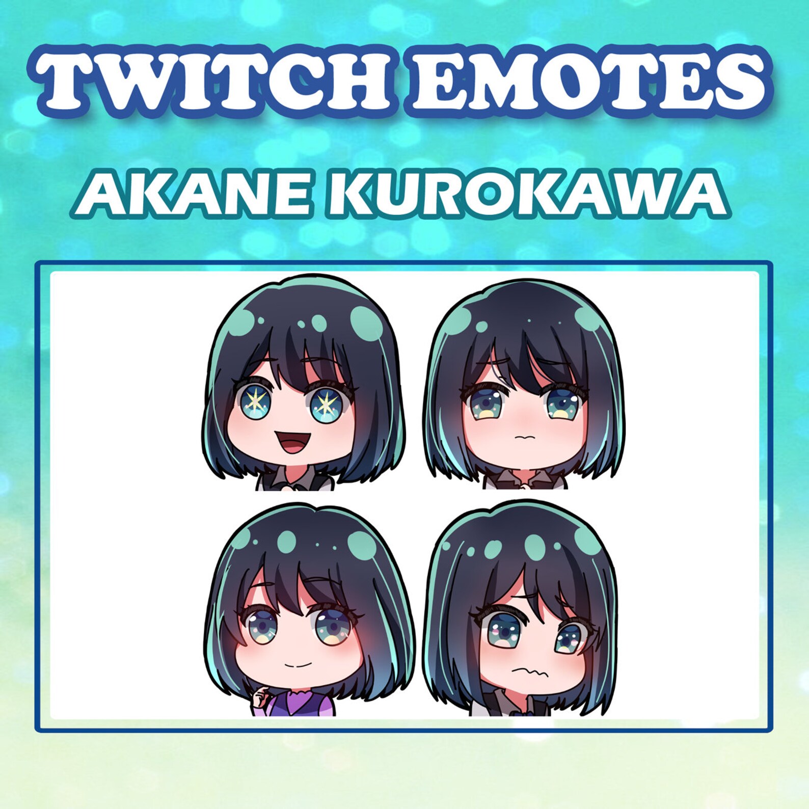 Cute Chibi Anime Girl Akane Kurokawa From Oshi No Ko Emotes Digital ...