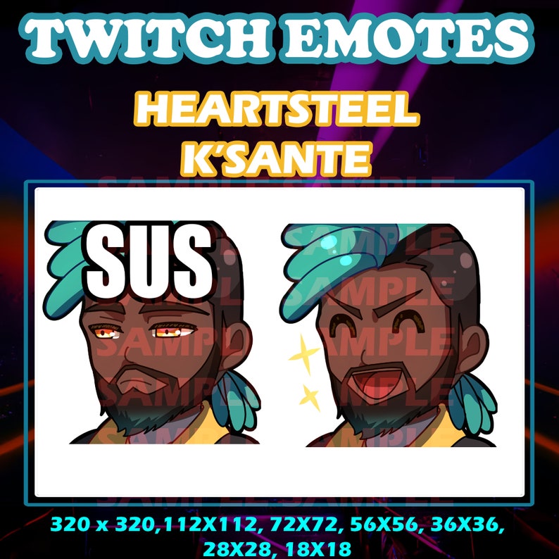 League of Legends Riot Games Heartsteel Skin K'sante Cute Chibi Emotes ...