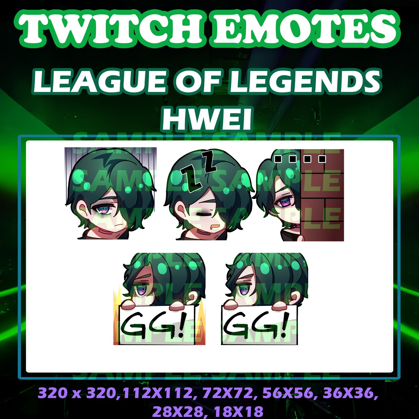 League of Legends Riot Games Champion Hwei Cute Chibi Emotes Digital ...