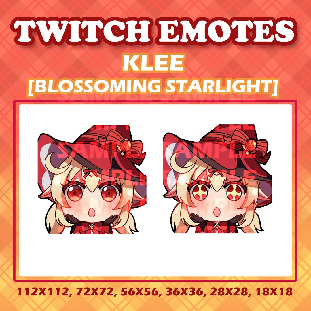 Cute Genshin Impact Game Chibi Emote Klee Blossoming Starlight Skin ...