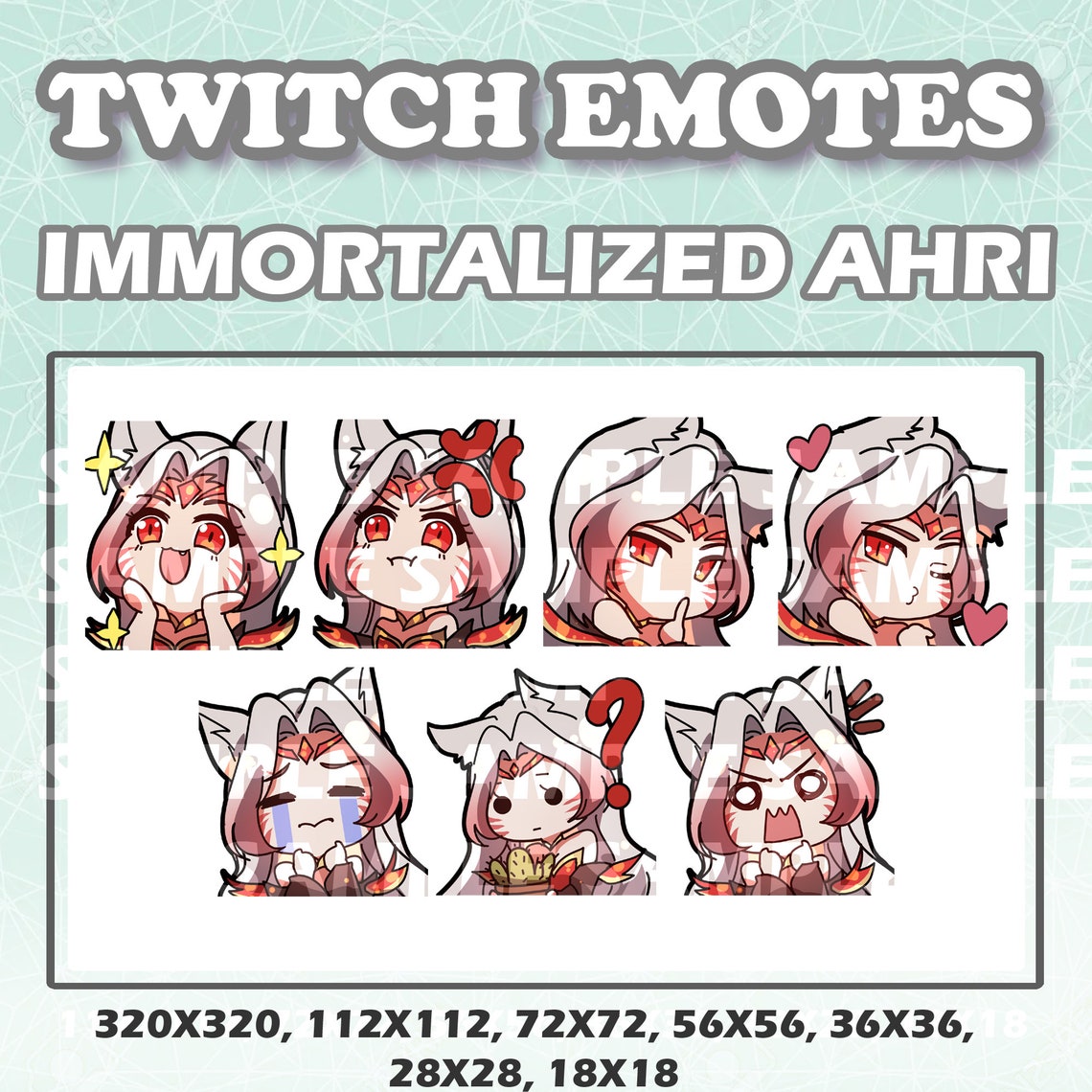 League of Legends Immortalized Faker Ahri Skin Riot Games Chibi Emotes ...