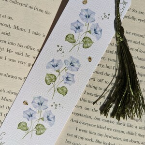 September Birth Flower Bookmark, Bookmark With Olive Green Tassel ...