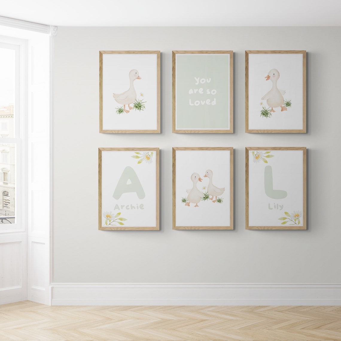 Goose Prints, Set of 6, Children’s Wall Art, Nursery Prints, Neutral ...