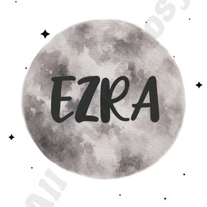 Personalised Space Prints, Set of 3 Prints, Black, White and Grey ...