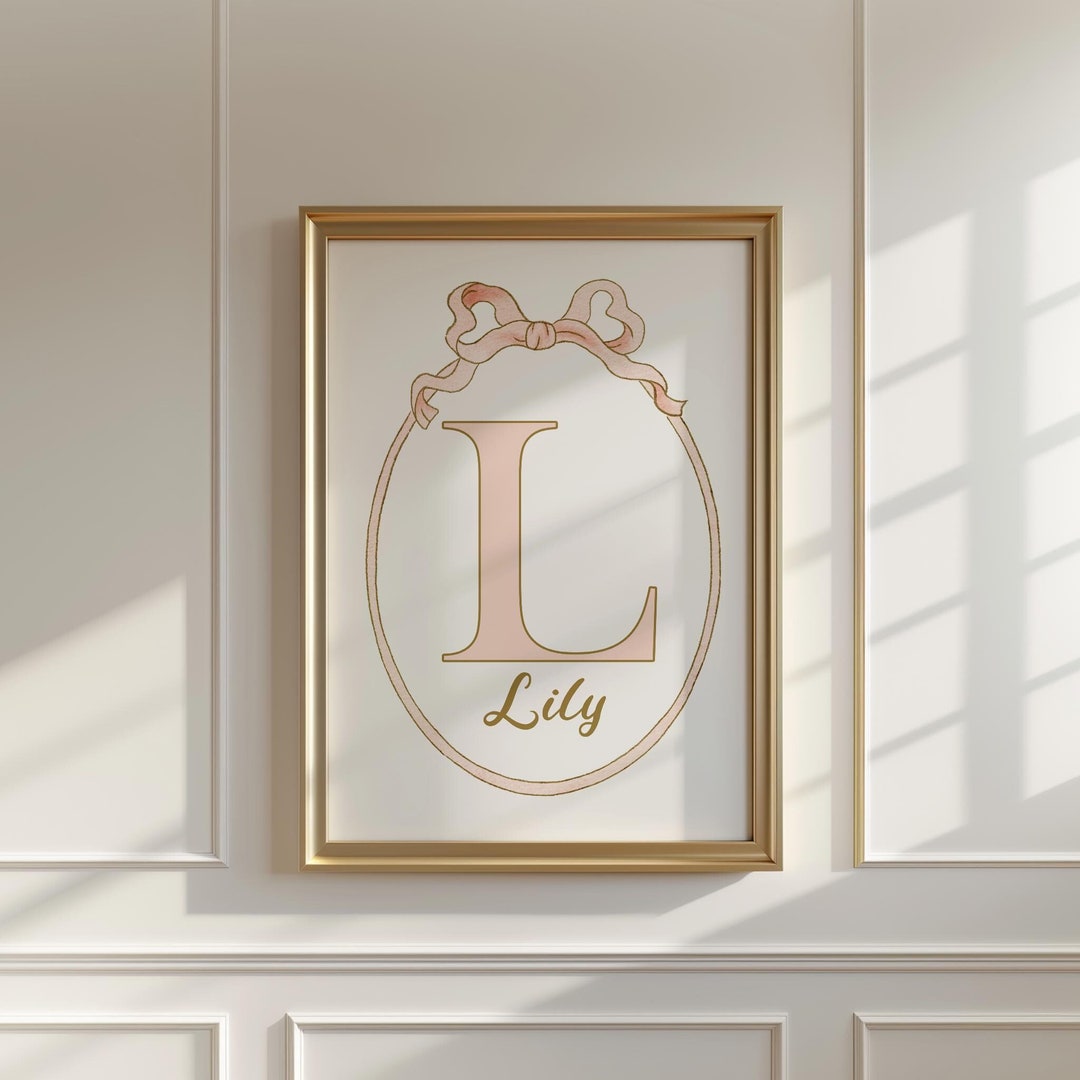Personalised Letter Print, Princess Initial Wall Art, Princess Decor - Etsy