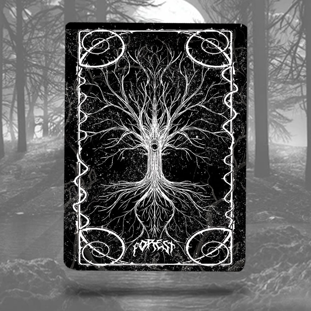 Forest set of 5 Basic Land MTG Alter Tree Green Mana - Etsy