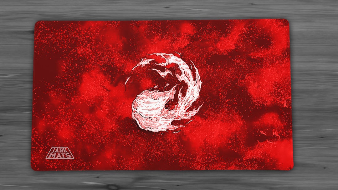 Red Mana Playmat Mountain Playmat Magic the Gathering Premium Stitched ...