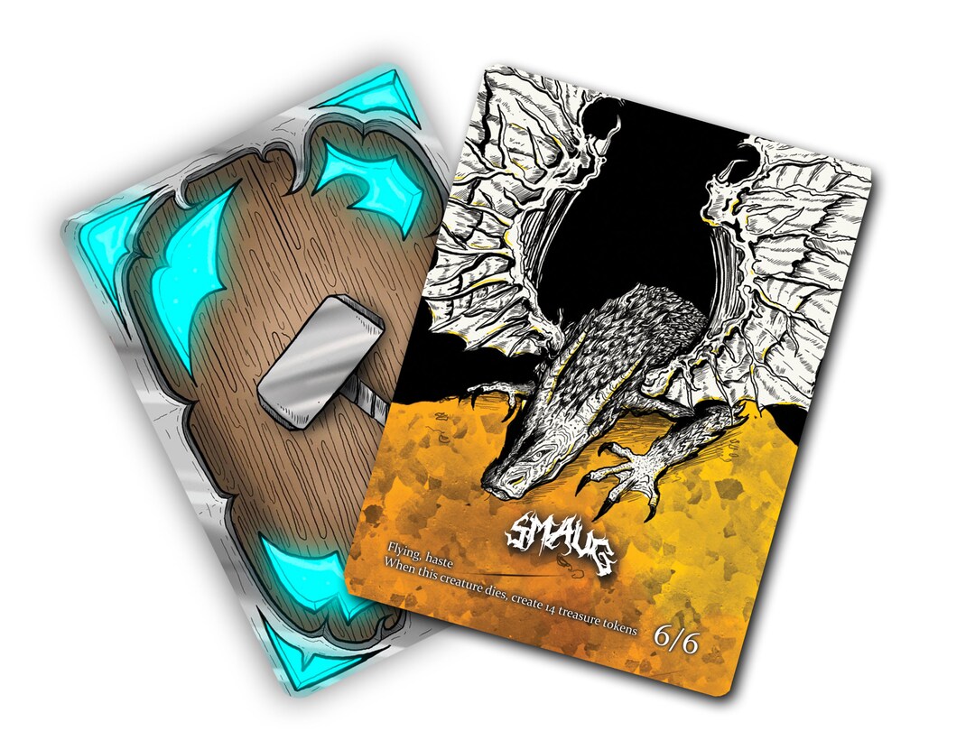 Smaug set of 5 / Lord of the Rings Token for Magic the Gathering MTG - Etsy