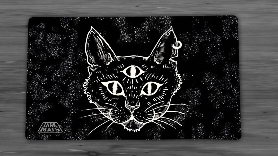 Cat Playmat 24x14 in MTG Cat MTG TCG Playmat Premium Stitched and Non ...