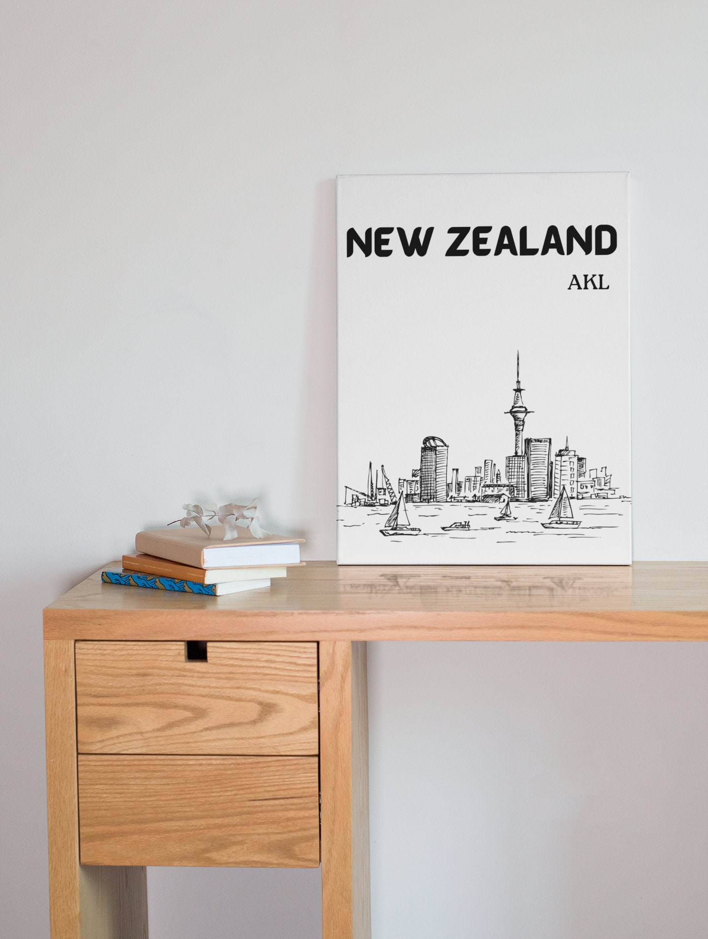 Auckland Viaduct Drawing With AKL Bold, New Zealand Print Black and ...