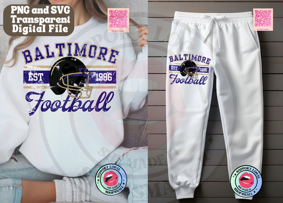 Vintage Baltimore Football Png, Baltimore Football Bundle Svg ...