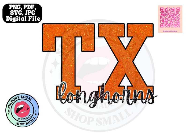 Retro Faux Glitter Texas Football Svg, Longhorn Mascot Svg, College ...