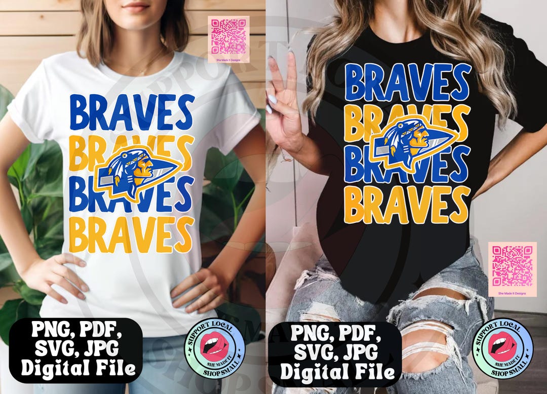 Community Braves, Retro Stacked, Braves Svg, Football Svg, Transparent ...