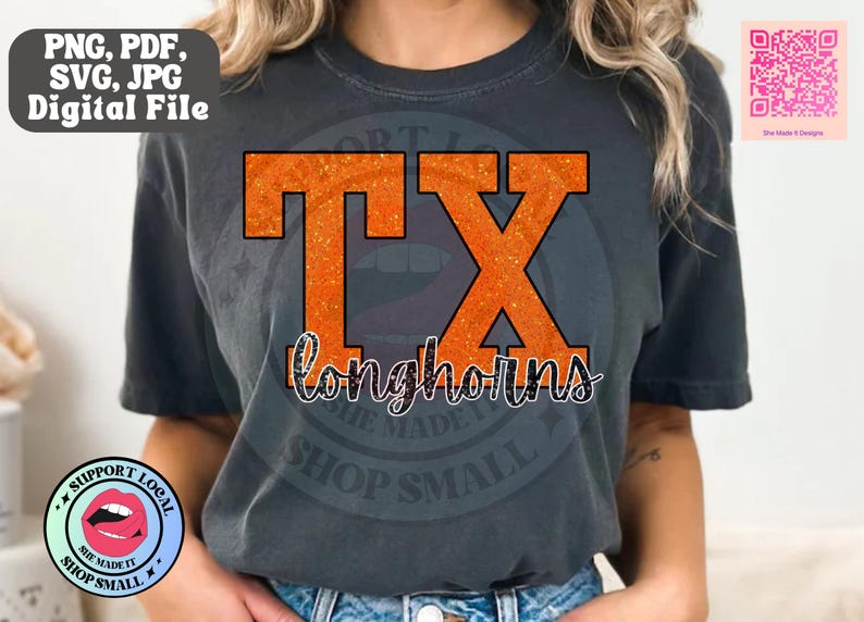 Retro Faux Glitter Texas Football Svg, Longhorn Mascot Svg, College ...