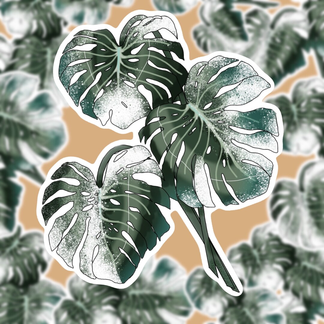 Monstera Plant Die Cut Sticker Cute Waterproof Laptop Sticker Decal and ...