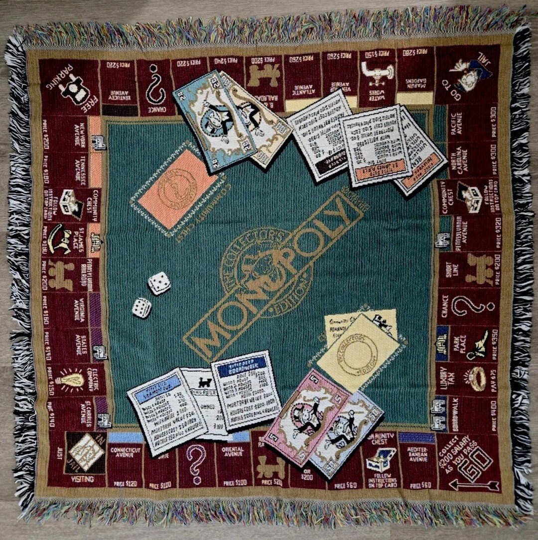 Vintage Monopoly Woven Cotton Throw Blanket - Etsy