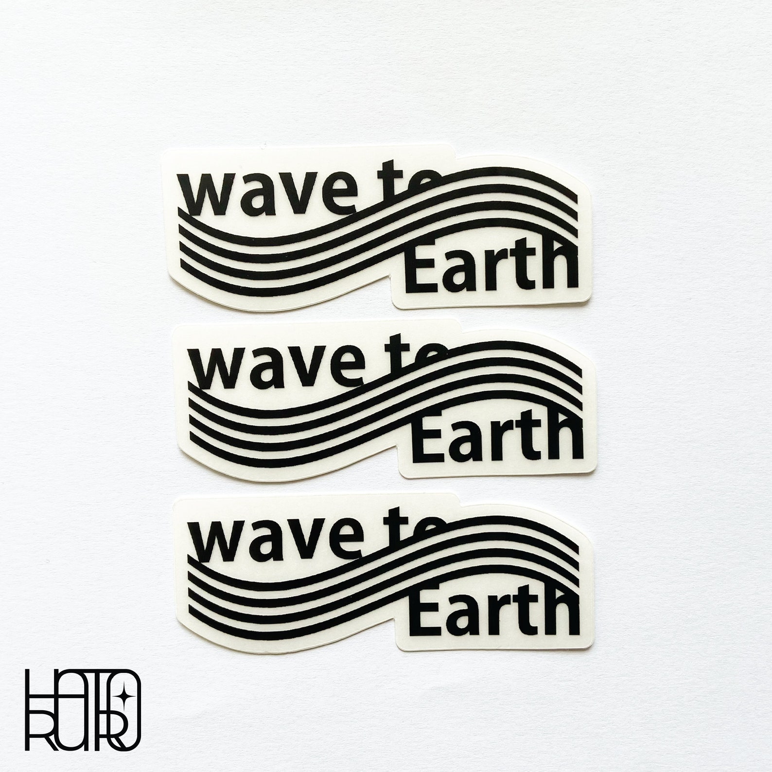 Wave to Earth Logo Clear Vinyl Sticker - Etsy