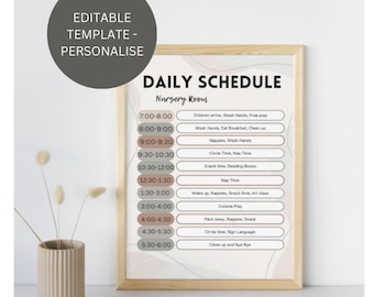 Childcare Daily Schedule Template (editable Canva Template) - Etsy