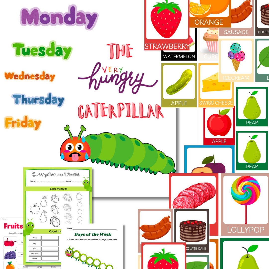 THE VERY HUNGRY Caterpillar Flashcards Hungry Caterpillar - Digital ...