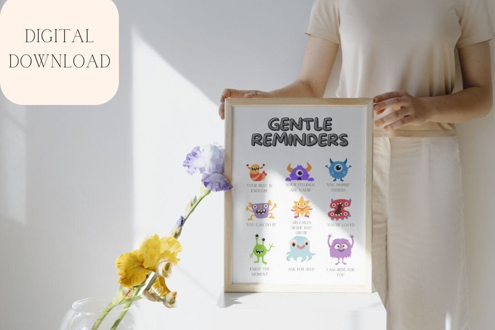 Gentle Reminders Positive Affirmations DIGITAL Print Mental Health ...