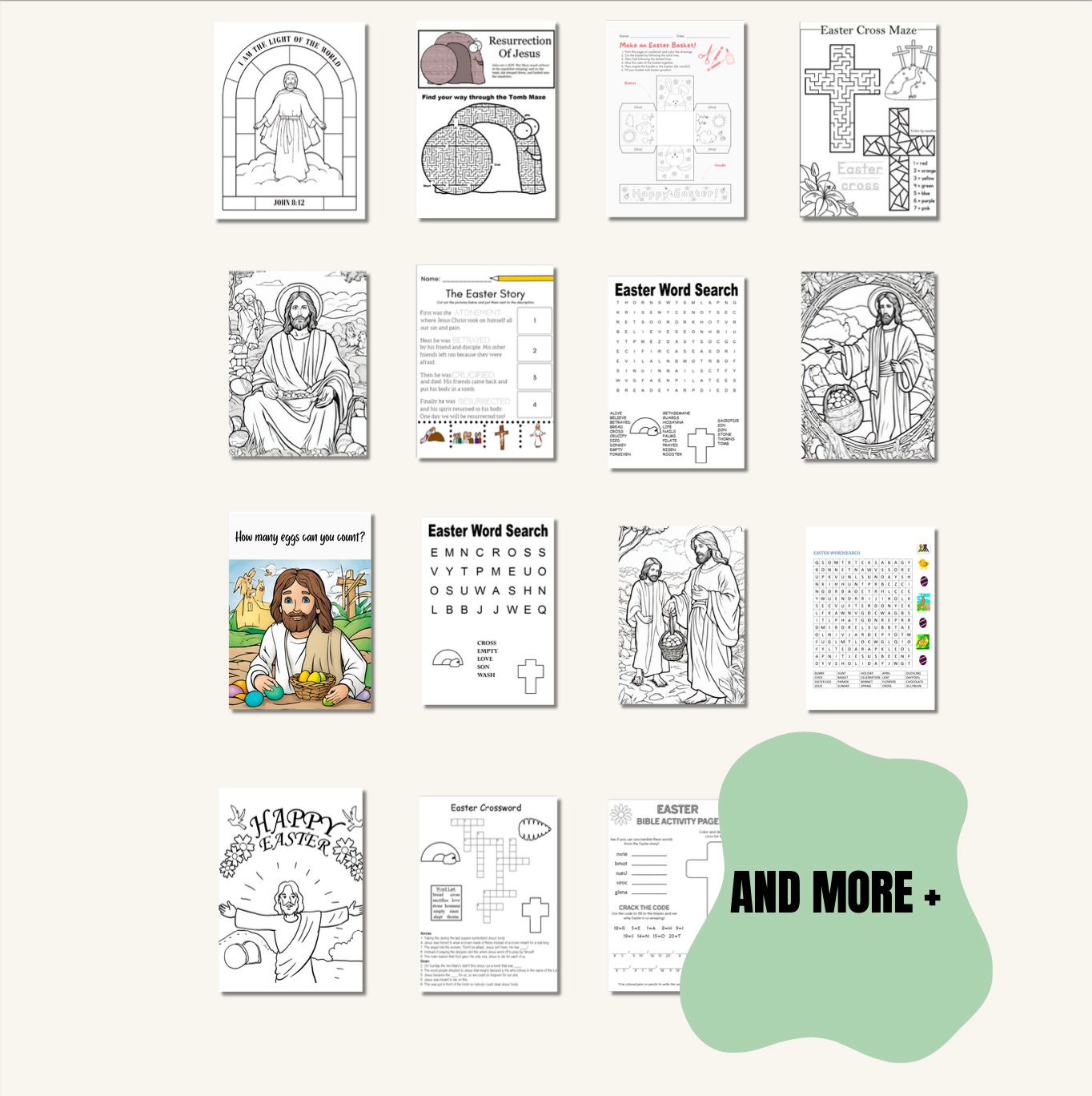 Easter Religious Coloring Pages, Sunday School, Printable Easter Bible ...