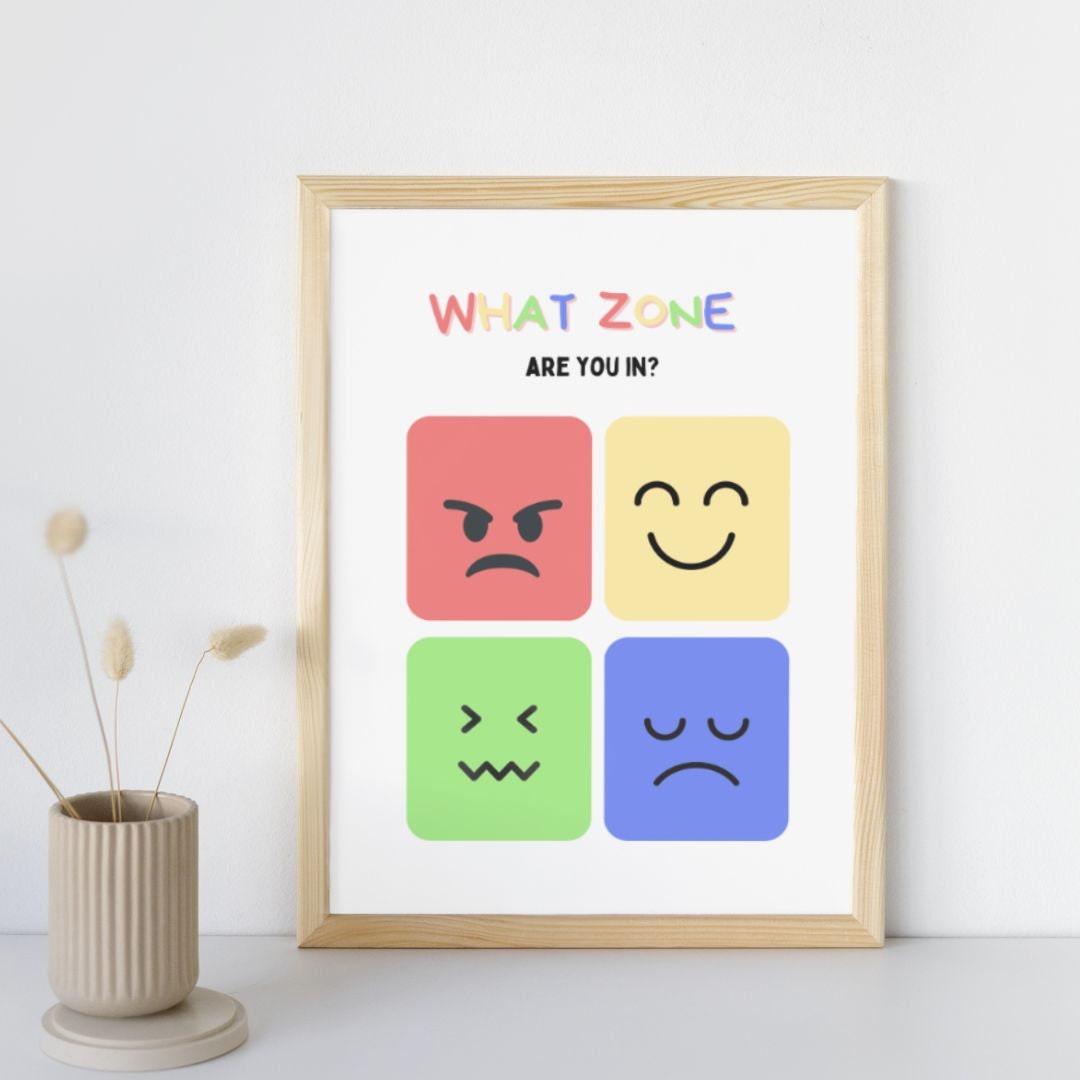 What Zone Are You in Emotions Colours Pastel Montessori Feelings Happy ...
