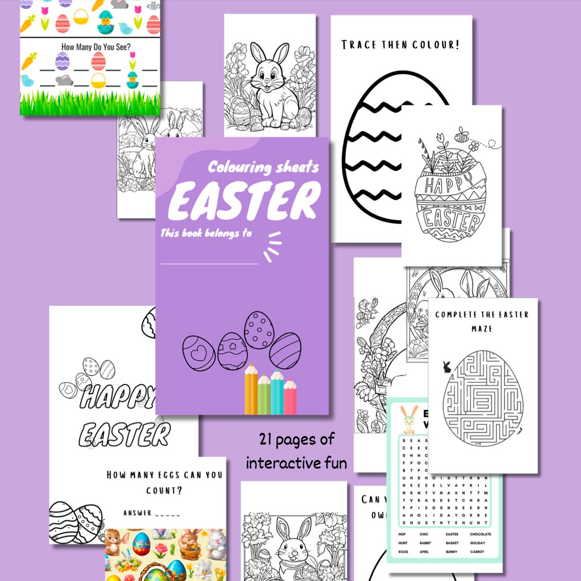 20 Easter Colouring Pages for Kids, Easter Coloring Pages, Easter ...