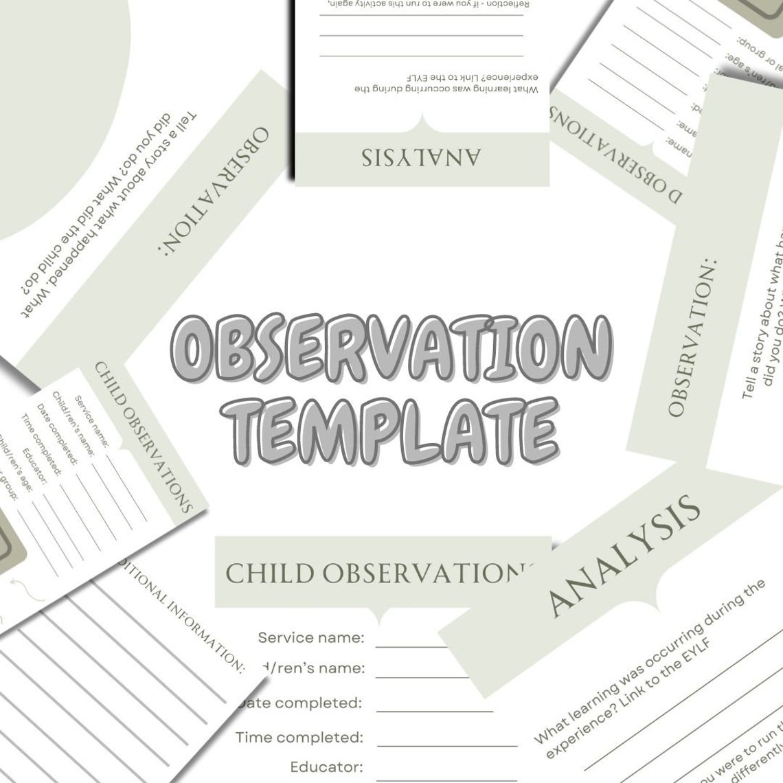 Learning Story Observation Template Early Years Custom Observational ...