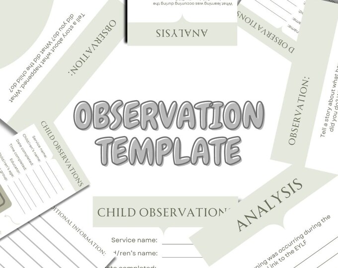 Learning Story Observation Template Early Years Custom Observational ...