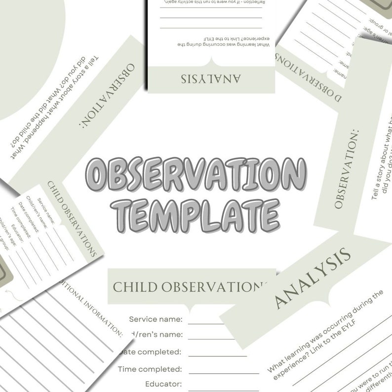 Learning Story Observation Template Early Years Custom Observational ...