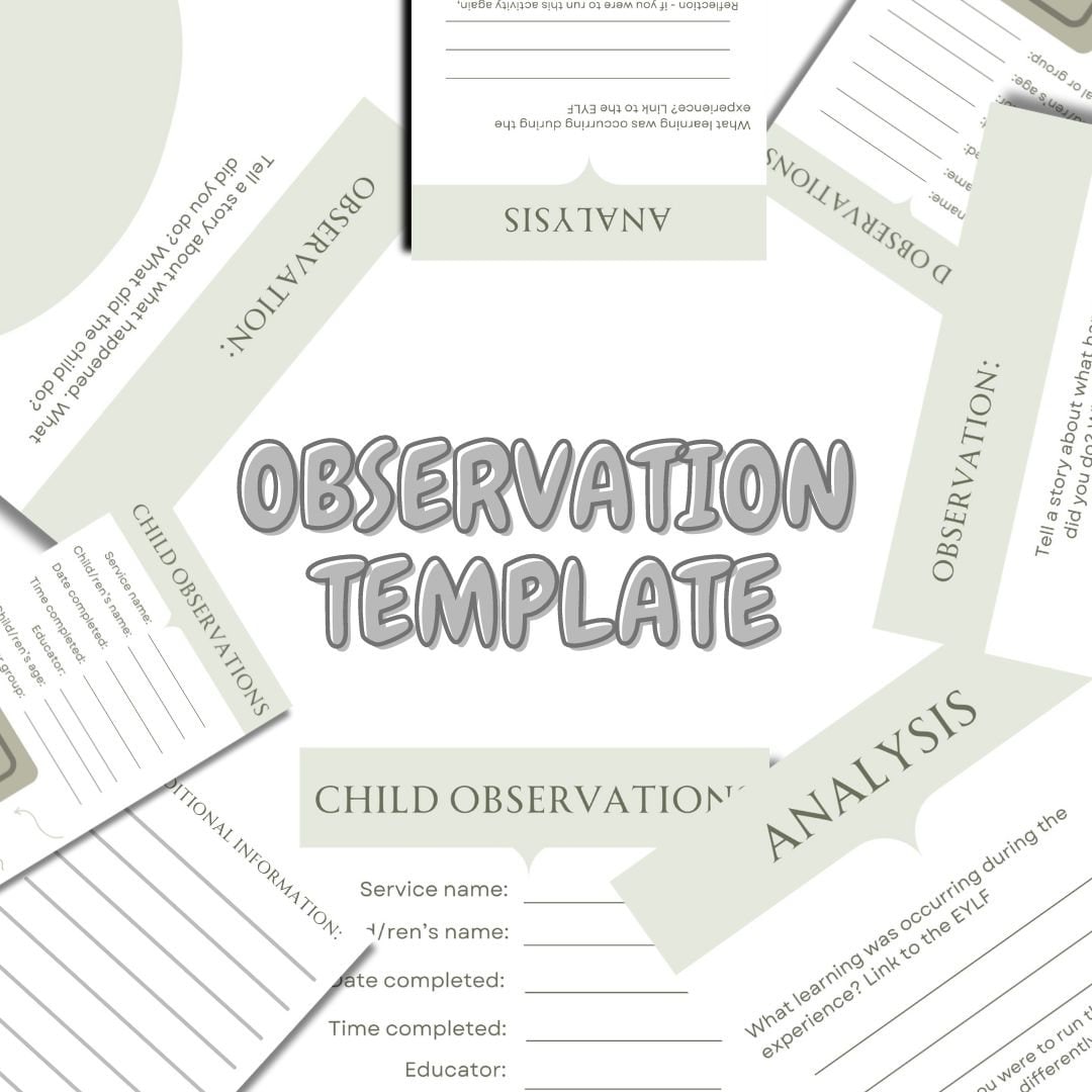Learning Story Observation Template Early Years Custom Observational ...