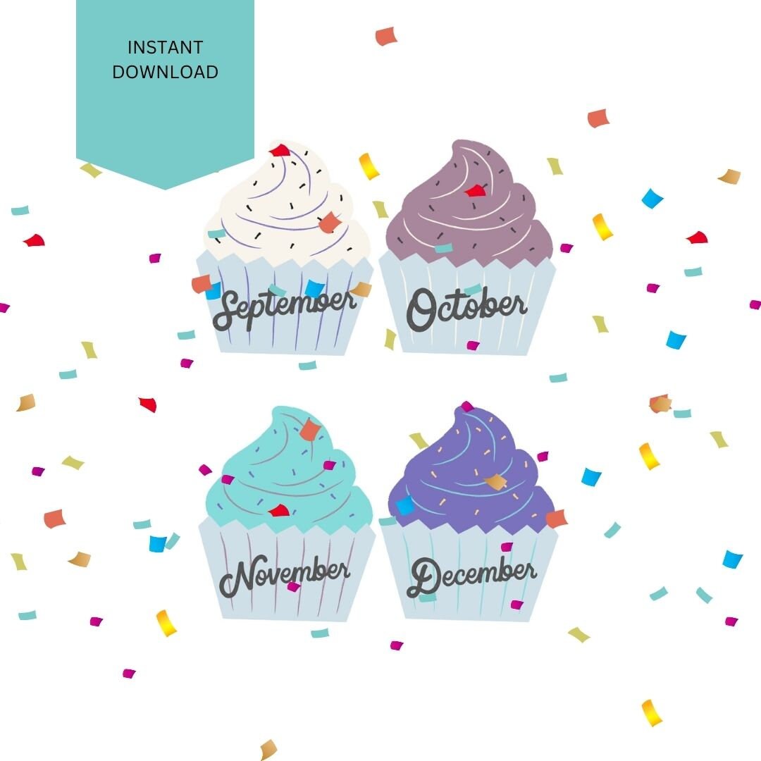 Cupcake Classroom Birthday Display Pack, Birthday Bulletin Board - Etsy