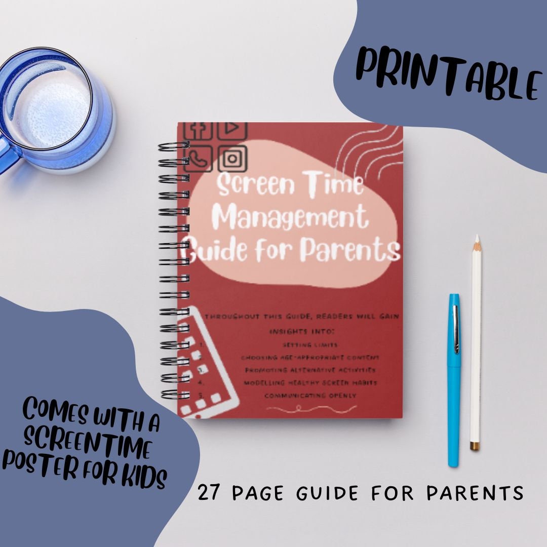 Screen Time Management Guide - Parents - Kids - Screen Time Poster ...