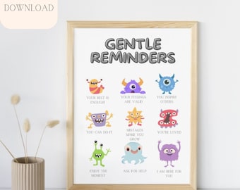 Gentle Reminders Positive Affirmations DIGITAL Print Mental Health ...