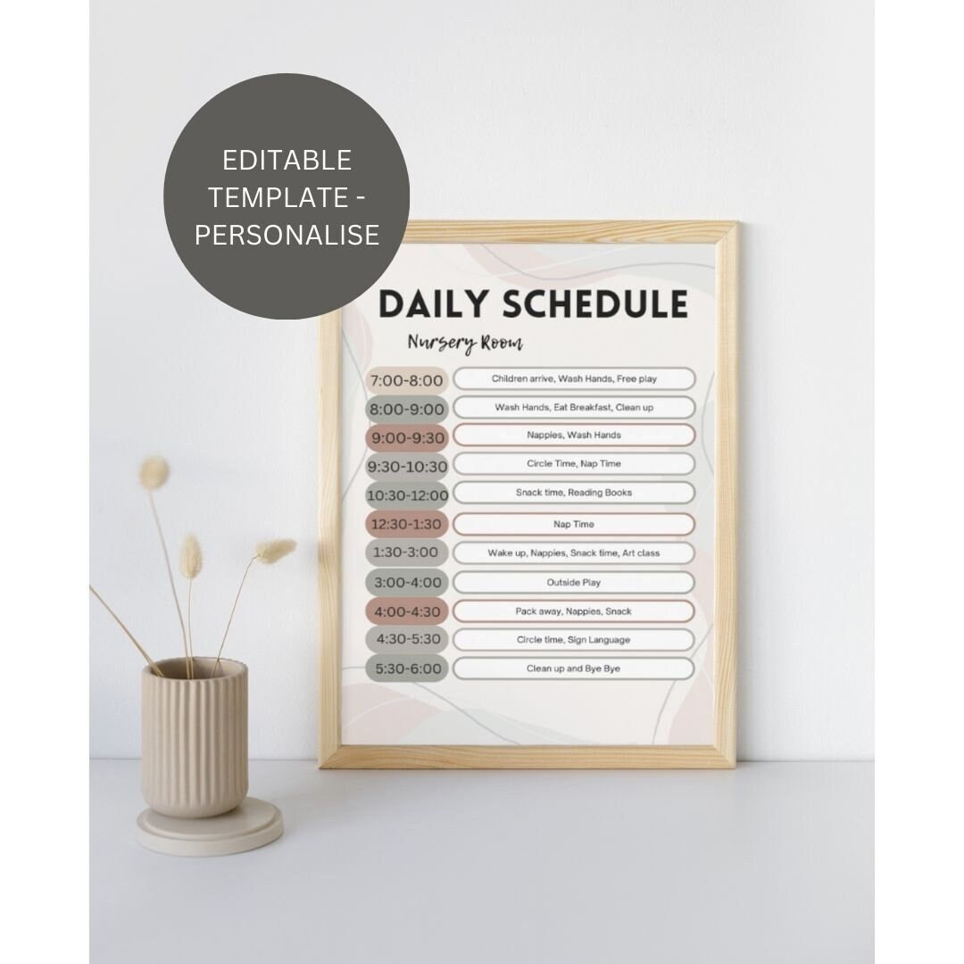 Daily Daycare Schedule, Daycare Forms, Daycare Provider, Home Daycare ...
