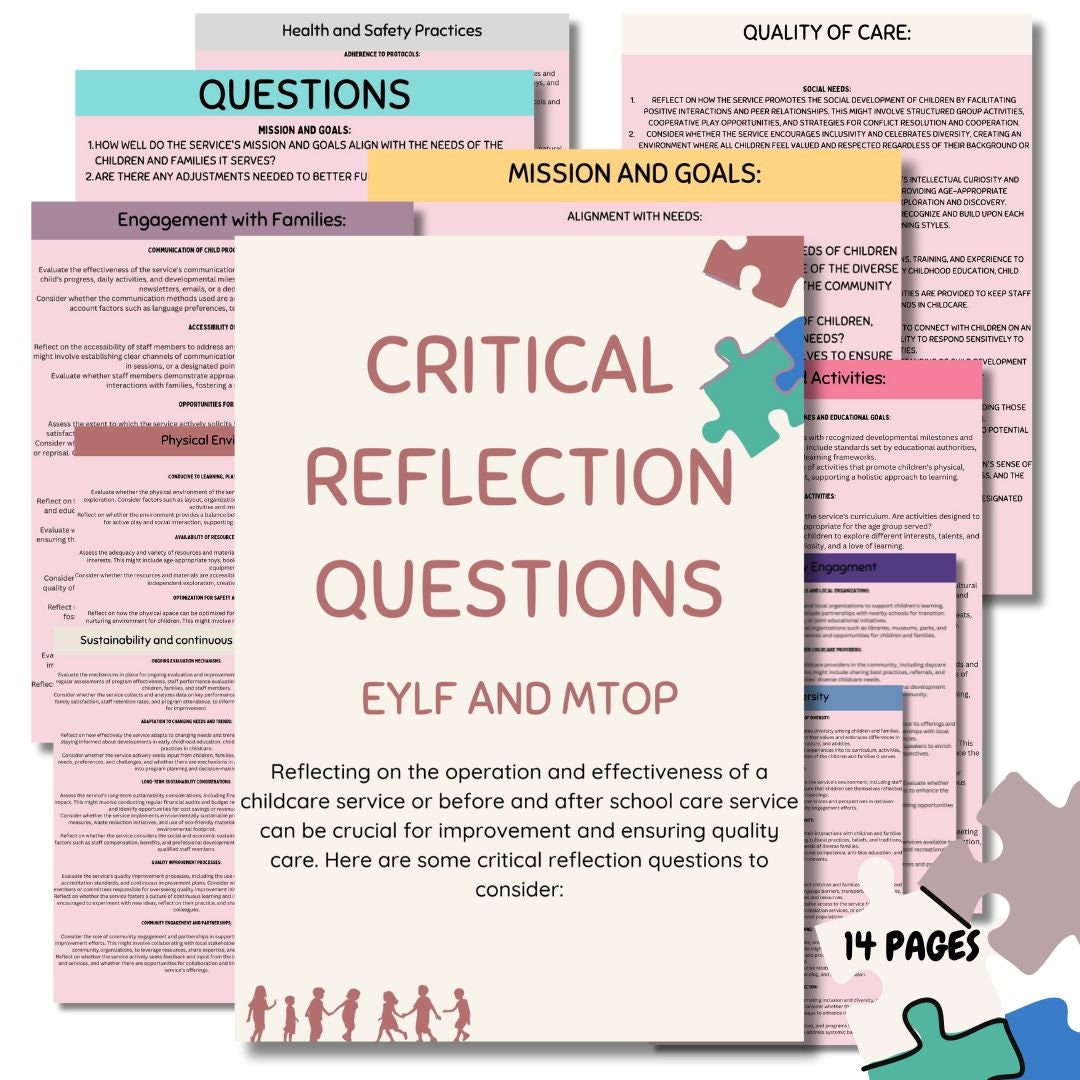 Critical Reflection - EYLF - MYOP - Framework - Childcare - Early ...