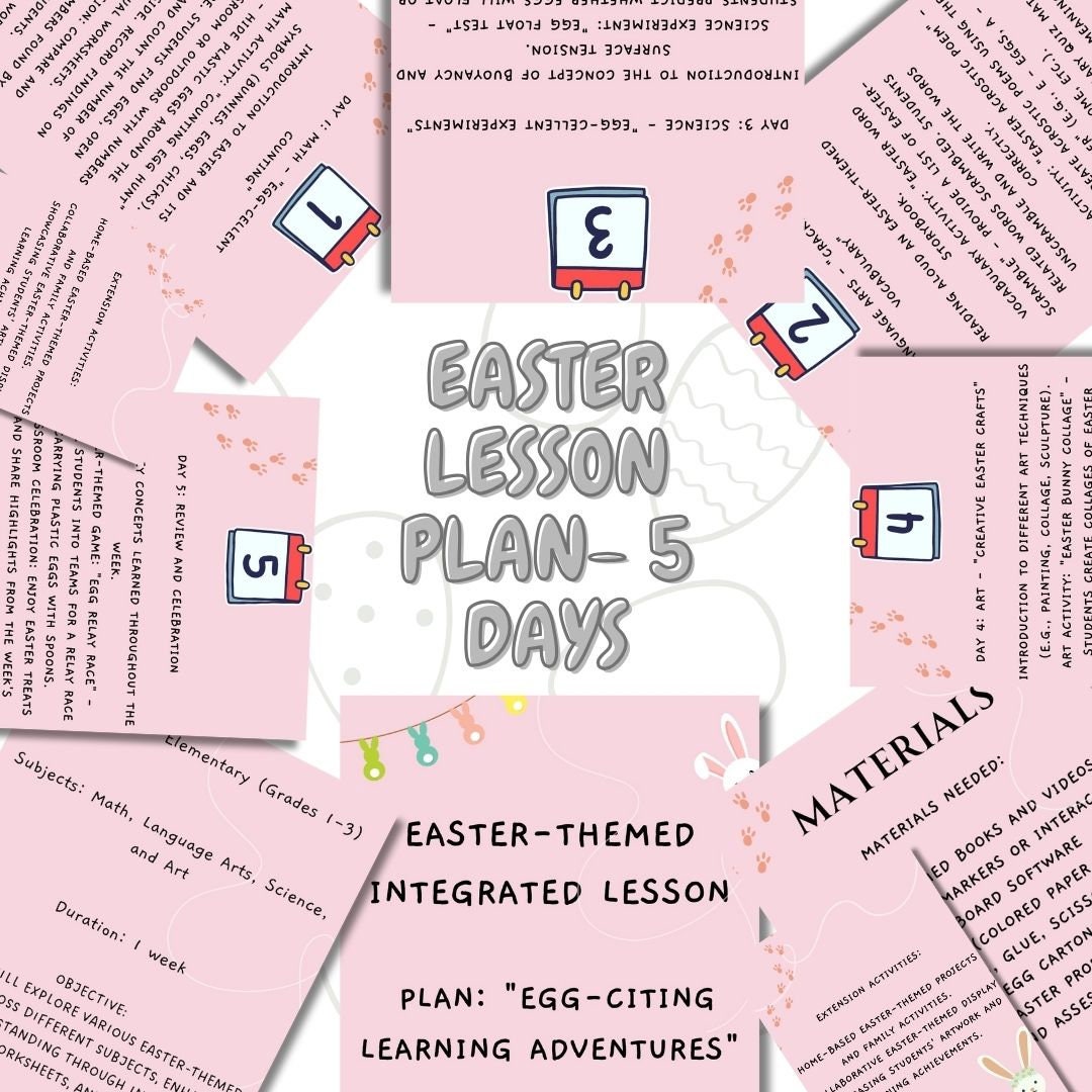 Easter Lesson Plan - Easter Activities - 5 Days of Easter Fun ...