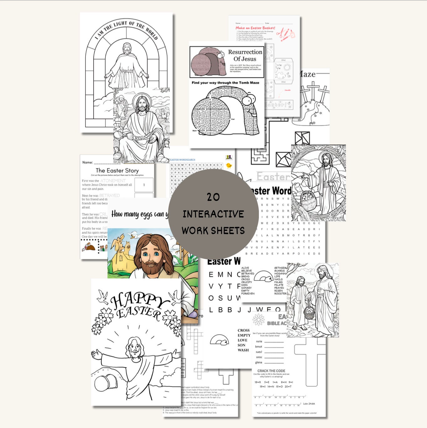Easter Religious Coloring Pages, Sunday School, Printable Easter Bible ...