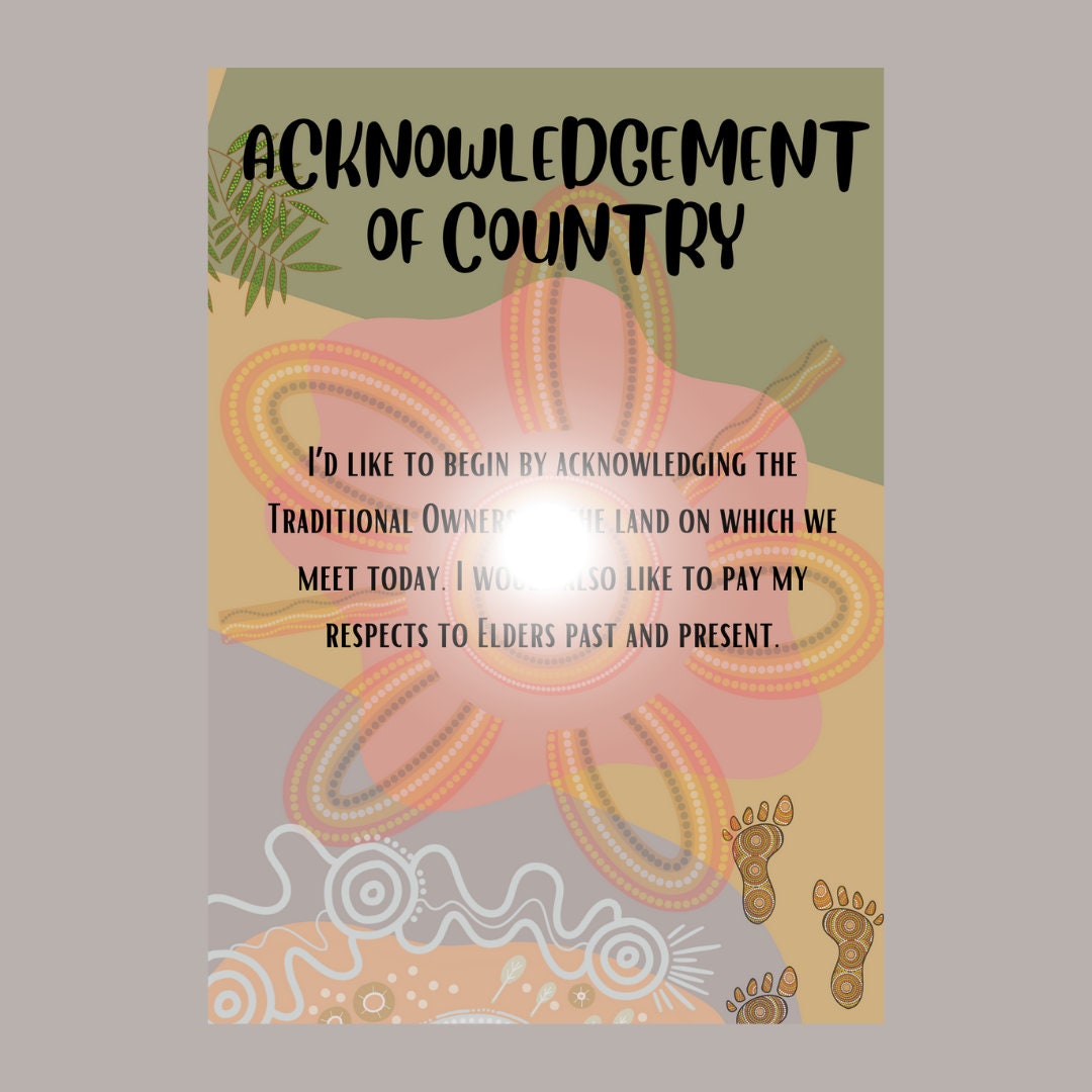 ACKNOWLEDGEMENT OF COUNTRY - Editable - Template - Edit - Indigenous ...