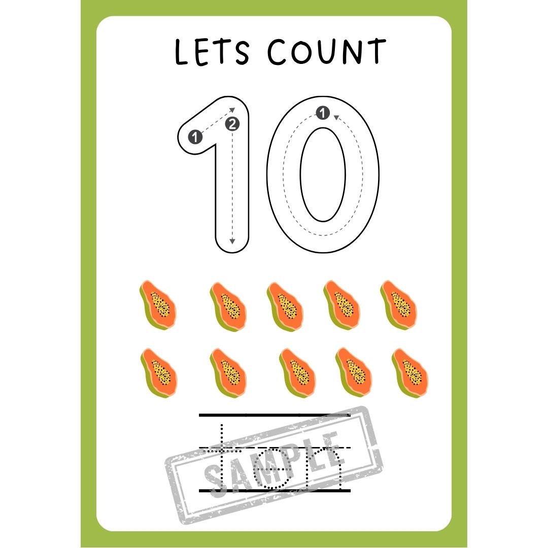 10 Number Tracing Worksheets, Traceable Numbers, Preschool Worksheets ...