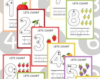 Numbers 16-20 Printable Number Tracing Worksheets - Etsy