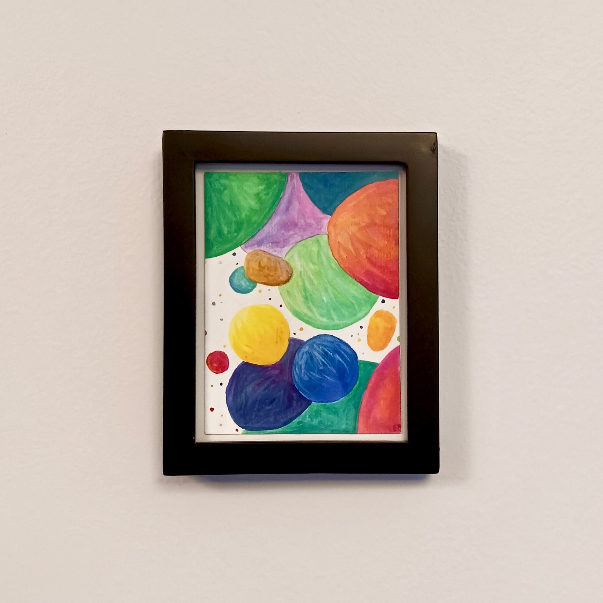 Abstract Colorful Spheres Watercolor Painting (limited Edition Print ...