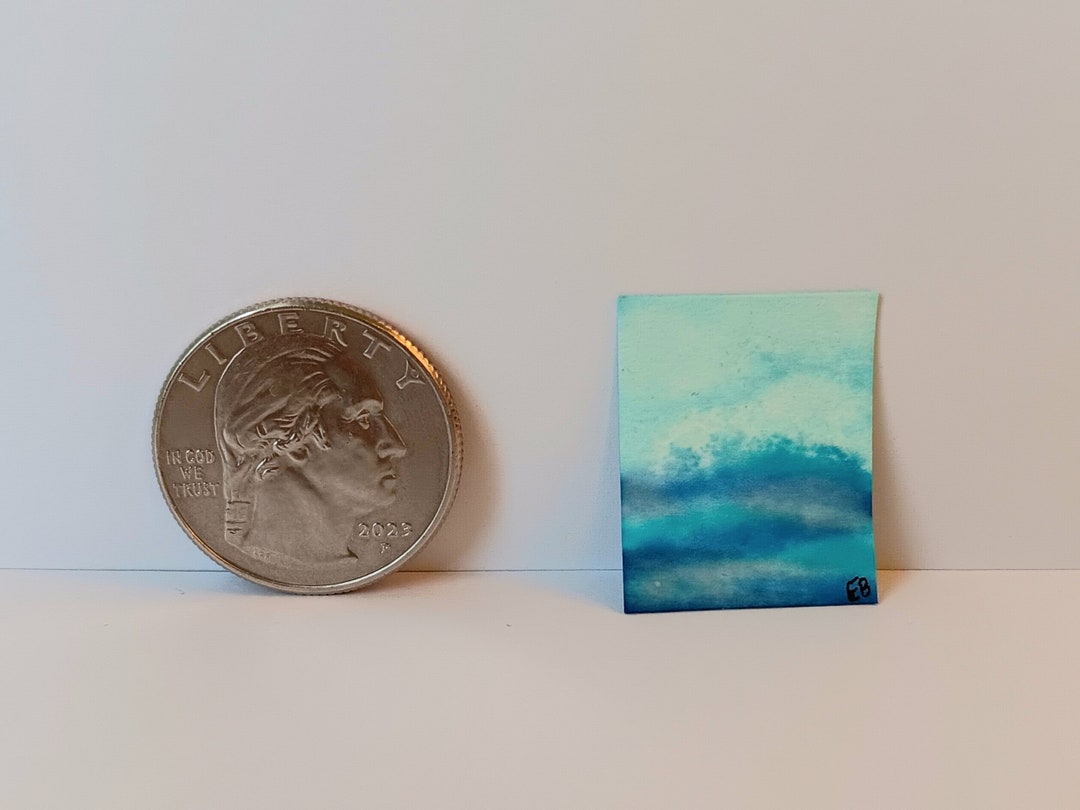 Ocean Waves Miniature Watercolor Painting (original, 3/4" by 1") by ...