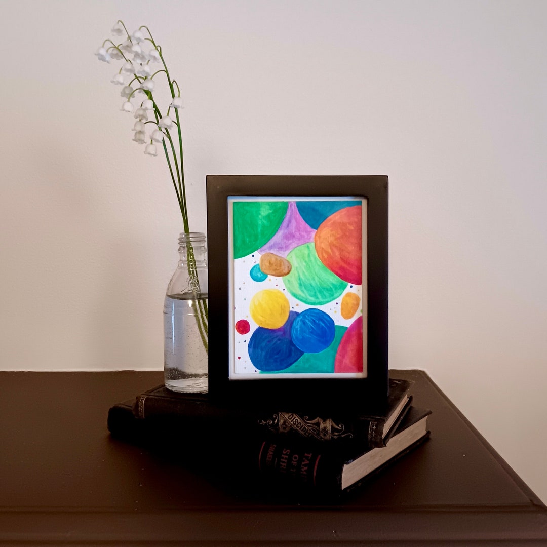 Abstract Colorful Spheres Watercolor Painting (limited Edition Print ...
