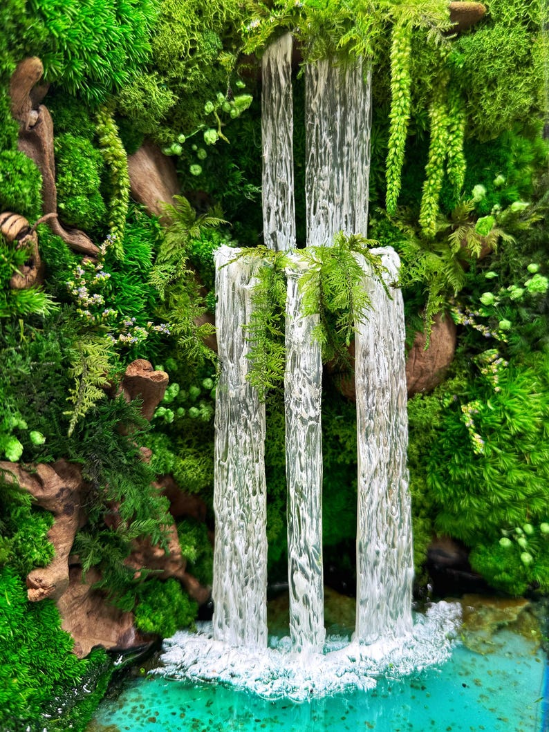 Geometric Glass Terrarium With Preserved Moss & Mini Landscape, Crystal ...