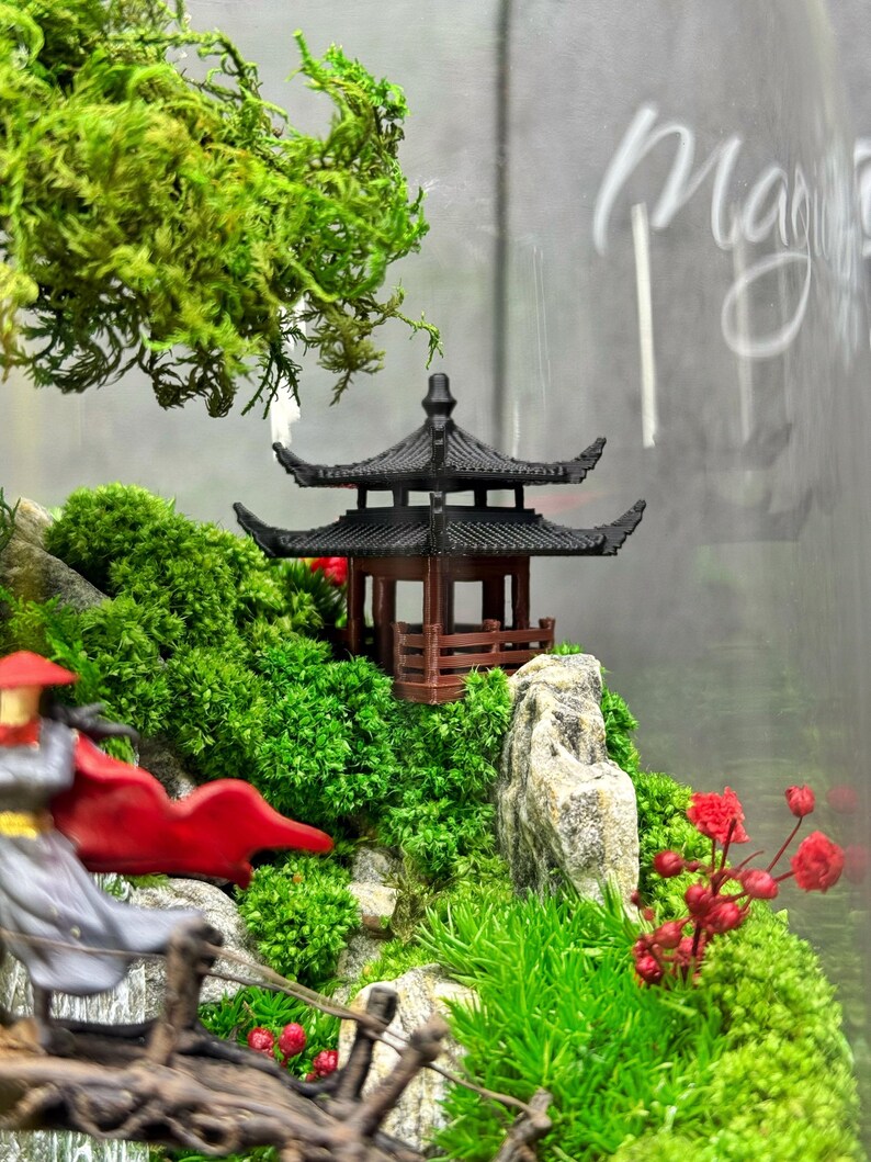 Glowing Waterfall Resin River Terrarium | Preserved Moss Zen Garden in ...