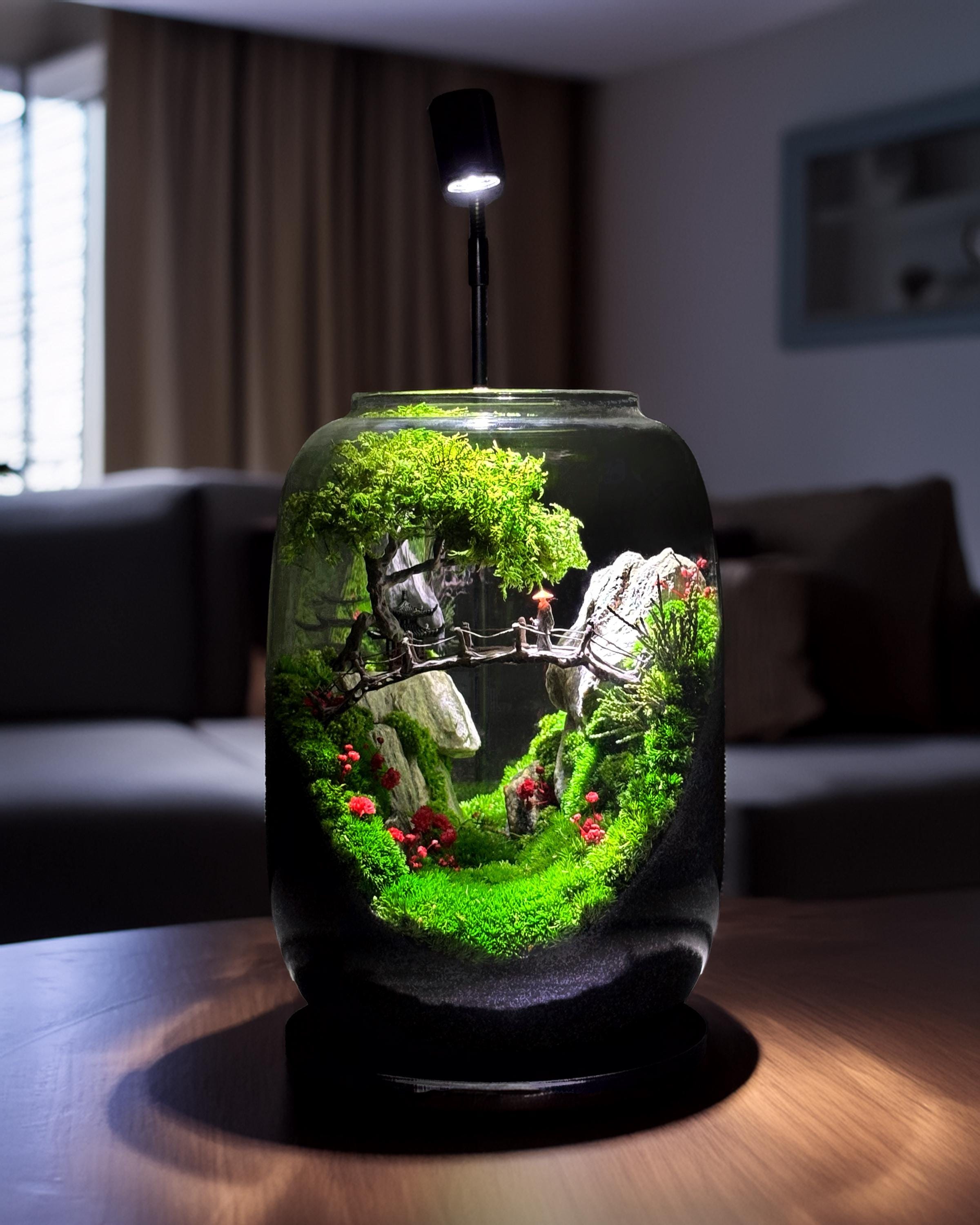 Zen Garden Terrarium in Glass Jar | Preserved Moss Landscape With ...