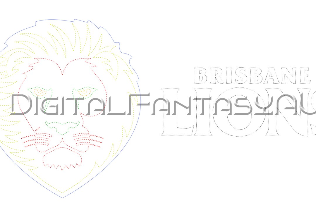 AFL SVG Brisbane Lions Split Text Logo Vector File Digital Download ...